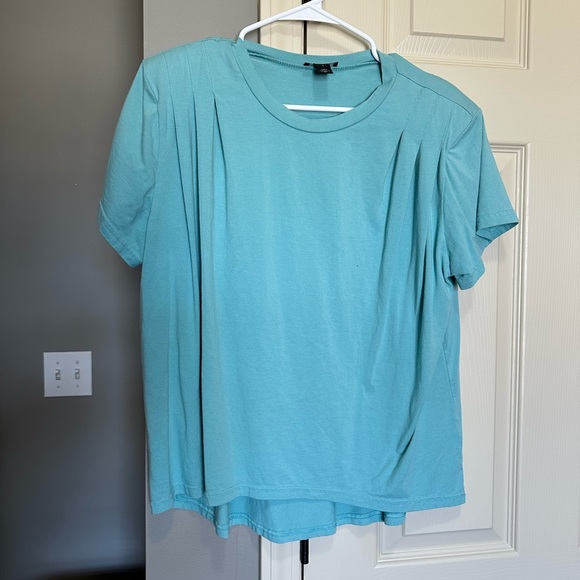 Halogen | Tops | Halogen Pleated Boxy Tee With Padded Shoulders | Poshmark